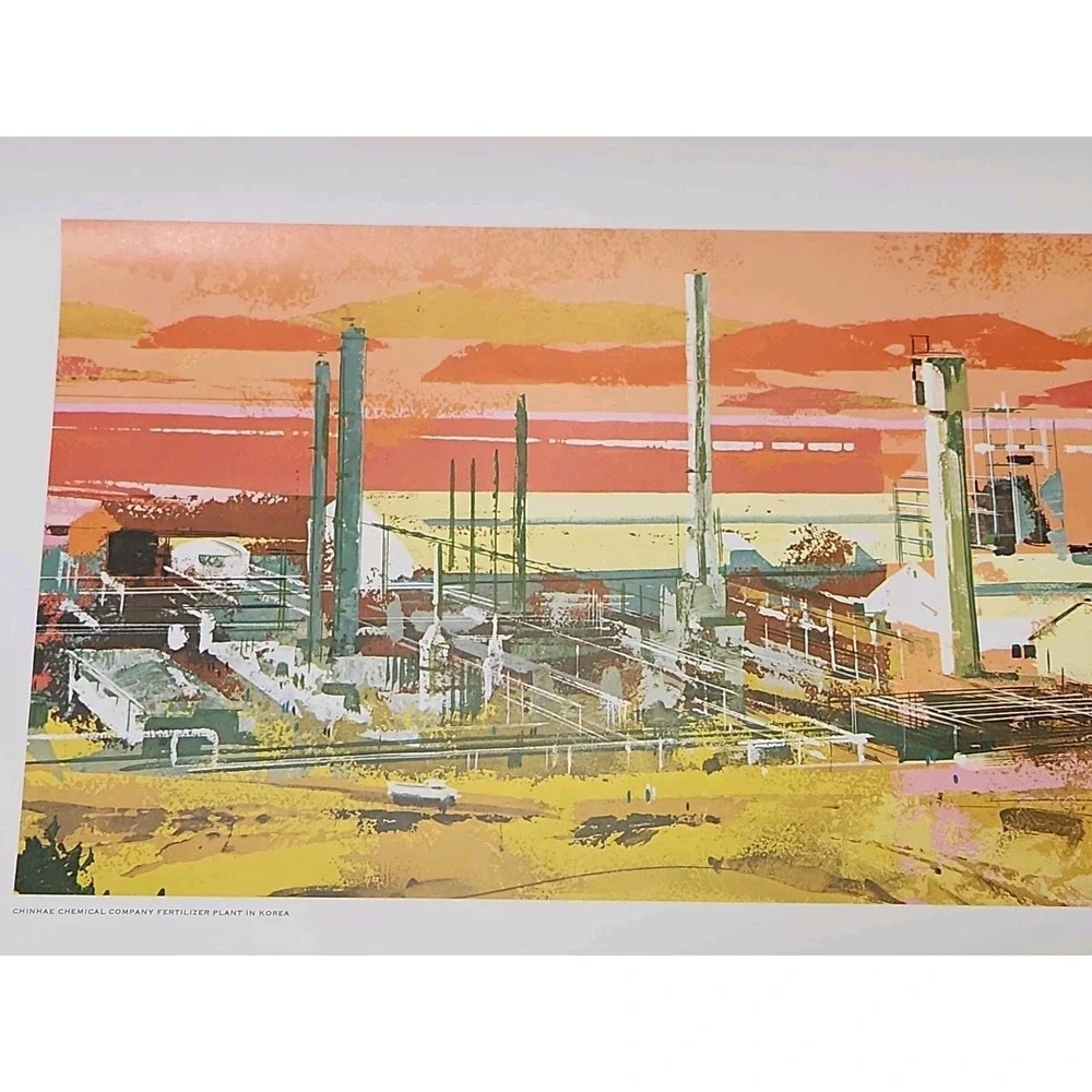 Art | John Moodie Lithograph Print Of Chinhae Chemical Company ...